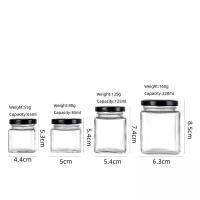 China Customized Small Square Glass Jars for Jam and Sauce Storage 200ml 250ml 500ml 750ml for sale