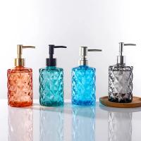 China Collar Material Borosilicate Glass Squeeze Type Press Glass Bottle for Hand Sanitizer for sale