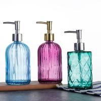 China Collar Material Borosilicate Glass Squeeze Type Press Glass Bottle for Hand Sanitizer for sale
