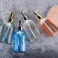 China Collar Material Borosilicate Glass Squeeze Type Press Glass Bottle for Hand Sanitizer for sale