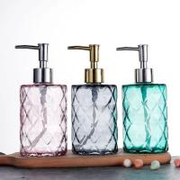 China Collar Material Borosilicate Glass Squeeze Type Press Glass Bottle for Hand Sanitizer for sale