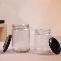 China Black Plastic Sealed Wide Mouth 30ml 60ml 90ml 120ml 180ml 250ml 500ml Round Glass Jar for sale