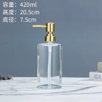 China Hot Stamping 420ml Glass Soap Dispenser For Press On Hand Sanitizer And Soap Liquid for sale