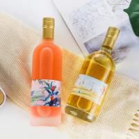China 375ml 500ml Round Glass Wine Juice Whisky Bottle with Transparent Collar Material for sale