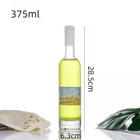 China 375ml 500ml Round Glass Wine Juice Whisky Bottle with Transparent Collar Material for sale