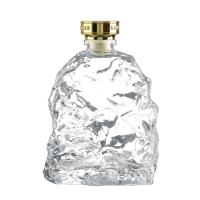 China Decal Glass Products Unique Shape Transparent Decoration Glass Wine Bottle Tumbler for sale