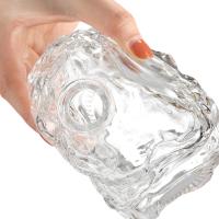 China Decal Glass Products Unique Shape Transparent Decoration Glass Wine Bottle Tumbler for sale