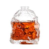 China Decal Glass Products Unique Shape Transparent Decoration Glass Wine Bottle Tumbler for sale