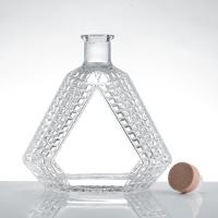 China Collar Material Glass 100ml Triangle Shape Vodka Bottle for Screen Printing for sale