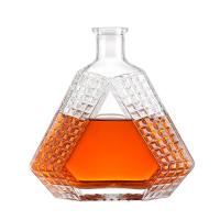 China Collar Material Glass 100ml Triangle Shape Vodka Bottle for Screen Printing for sale