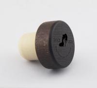 China Liquor Custom Synthetic Cork 750ml Glass Bottle with Wooden Cap and Custom Color for sale