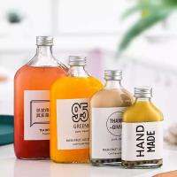 China Spray Cap Flat Cold-Brew Coffee Glass Bottle 200ml 250ml 350ml 500ml for Juice Packing for sale
