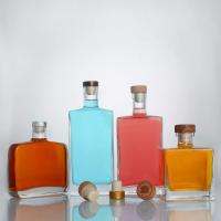 China Glass Collar Round Design Custom Liquor Bottle for Vodka Gin Whiskey Tequila Spirit for sale