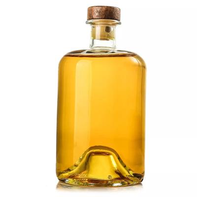China Brandy Vodka Glass Bottle with Cork Cap and 280ml Capacity for sale
