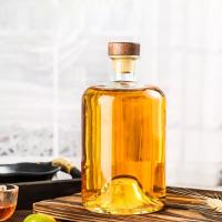 China Brandy Vodka Glass Bottle with Cork Cap and 280ml Capacity for sale