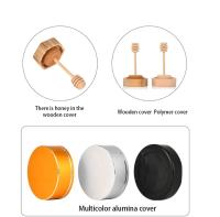 China 300ml Customized Hexagon Glass Honey Jars with Cork Sealing Type and Wooden Dipper for sale