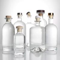 China Glass Collar Custom 500ml 750ml Vodka Whisky Empty Flint Cup Baijiu Olive Oil Juice Bottle for sale