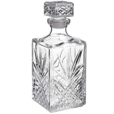 China Decal Surface Handling Thick Bottom Vodka Whisky Sherry Glass Bottle for Custom Color for sale