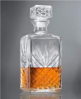 China Decal Surface Handling Thick Bottom Vodka Whisky Sherry Glass Bottle for Custom Color for sale