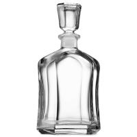 China Collar Material Glass Square Bottle for Beverage Vodka Whisky Rum Tequila 23.75 oz for sale