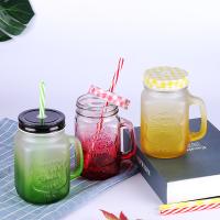 China Creative Fruit Juice Cold Drink Cup Vintage Rooster Cup with Mason Glass and Straw Handle for sale