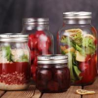 China Glass Sealed Storage Tank Round Bottle For Pickles And Mason Jar for sale