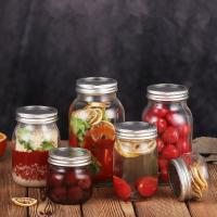 China Glass Sealed Storage Tank Round Bottle For Pickles And Mason Jar for sale