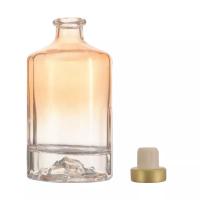 China Glass Collar Whisky Vodka Bottle with Cork Cover 750ml Capacity Customized Luxury for sale