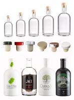 China Glass Nordic Gin Whisky Vodka Spirit Bottle 500ml 700ml 750ml 1000ml with Cork Seal for sale