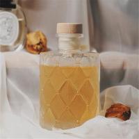 China Round 200 ml 500 ml 700 ml Glass Bottle for Whisky Vodka Wine Carving Cork Juice Milk Tea Drink for sale