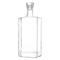 China Decal Surface Handling Custom Color Empty 500ml Vodka Whisky Glass Bottle With T Cup for sale