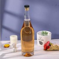 China High Flint 700ml Spirit Glass Bottle With Cork Lid Thick Base Luxury Package For Cosmestic Industrial for sale