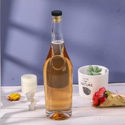 China High Flint 700ml Spirit Glass Bottle With Cork Lid Thick Base Luxury Package For Cosmestic Industrial for sale