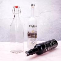 China Custom Design Glass Bottle for Vodka 375ml 500ml 700ml 750ml Base Material for sale