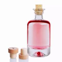 China Clear Empty Short Alcoholic Gin Liquor Bottle With Cork Stopper for Glass Products for sale