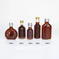 China 50ml Empty Mini Clear Glass Vodka Whisky Bottles for Glass Products Cosmetic Packing for sale
