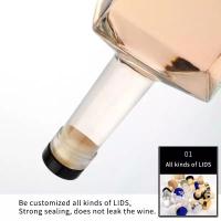 China Square Spirit Liquor Bottle Capacity 750ml Base Material glass with Synthetic Cork for sale