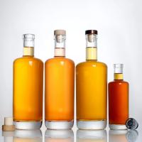 China 500ml 700ml 750ml Clear Glass Liquor Bottle for Whisky Tequila Brandy Gin Vodka Rum for sale
