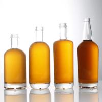 China 500ml 700ml 750ml Clear Glass Liquor Bottle for Whisky Tequila Brandy Gin Vodka Rum for sale