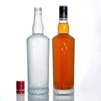 China 500ml 700ml 750ml Clear Glass Liquor Bottle for Whisky Tequila Brandy Gin Vodka Rum for sale
