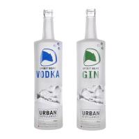 China 700ml 750ml Classic Vodka Bottle with Frost and Cork Screen Printing in Round Shape for sale