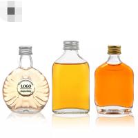 China Body Material Glass 30ml 40ml 50ml 100ml Mini Bottle for Beverage Juice Wine Spirit Liquor for sale