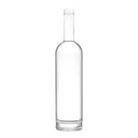 China 500ml 700ml 750ml Cork Whisky White Liquor Water Sauce Fruit Embossed Vodka Bottle for sale