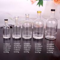 China 500ml 700ml 750ml Cork Whisky White Liquor Water Sauce Fruit Embossed Vodka Bottle for sale