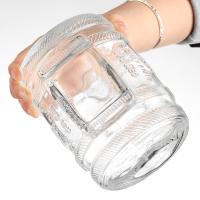 China 1000ml Borosilicate Glass Hand Mouth Blown Glass Barrel for Vodka Featuring Spray Cap for sale