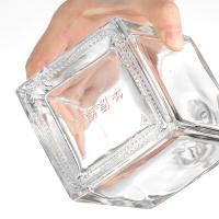 China Glass Square Shape 750ml Whiskey Bottle with Decal Surface Handling for sale