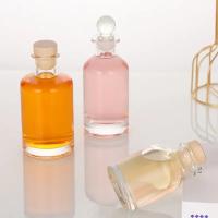 China Decal Transparent Round Flint Glass Liquor Wine Whisky Tequila Vodka Bottle with Cork 250ml for sale
