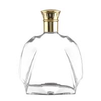 China Round Nordic Glass Liquor Bottle with Wooden Lid and Bonus Natural Cork Bottle Stopper for sale