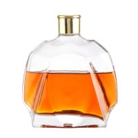 China Round Nordic Glass Liquor Bottle with Wooden Lid and Bonus Natural Cork Bottle Stopper for sale