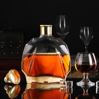China Round Nordic Glass Liquor Bottle with Wooden Lid and Bonus Natural Cork Bottle Stopper for sale